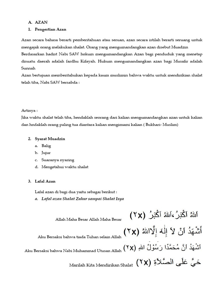 Pengertian dan Adab Azan dalam Islam | PDF