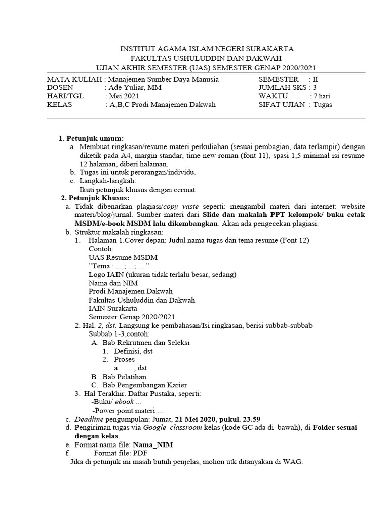 Uas 2021 - MSDM | PDF