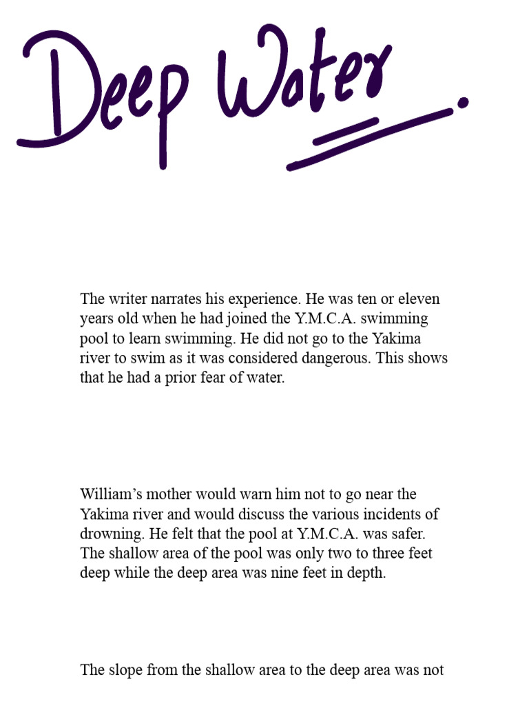 Deep Water | PDF | Swimming
