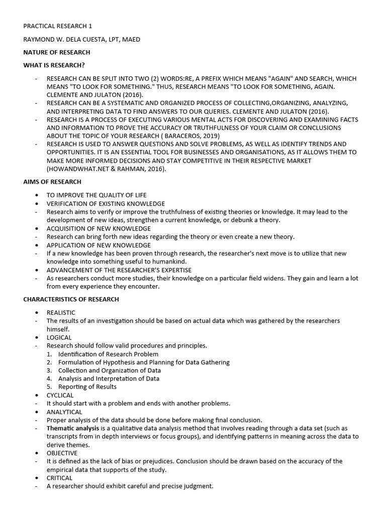 PR1 Reviewer | PDF | Statistics | Methodology