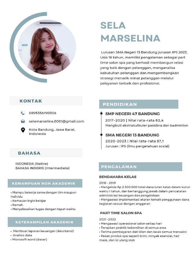 JOBSTREETEXPRESS SelaMarselina Resume 20230901 | PDF