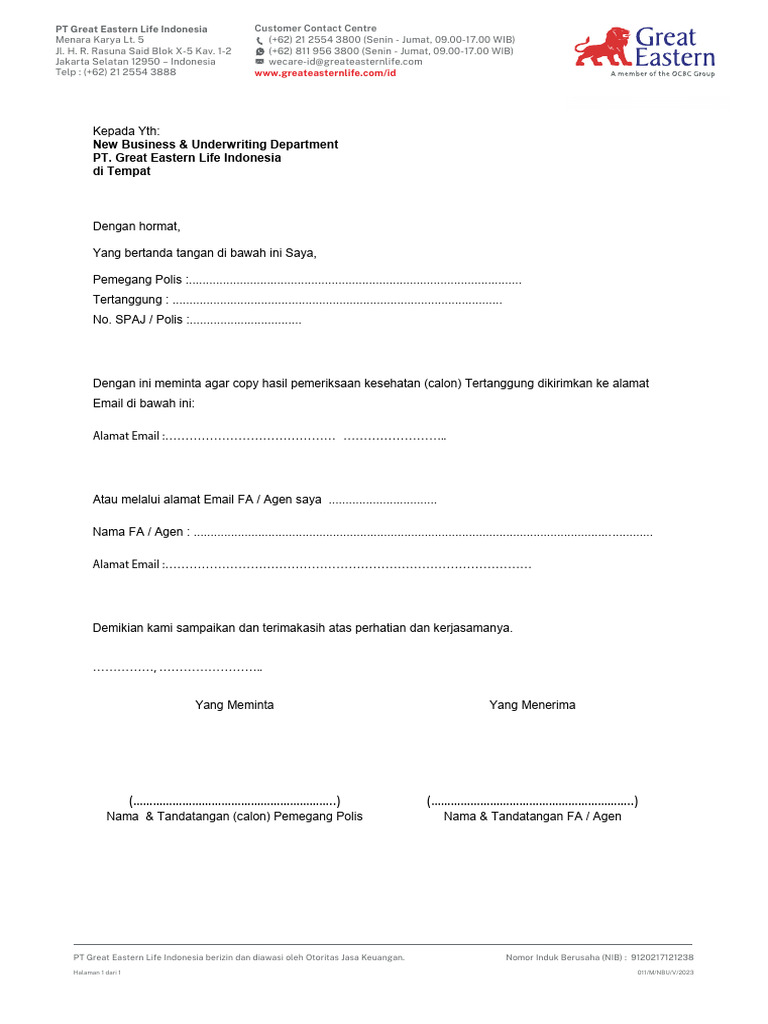 Form Pengajuan | PDF