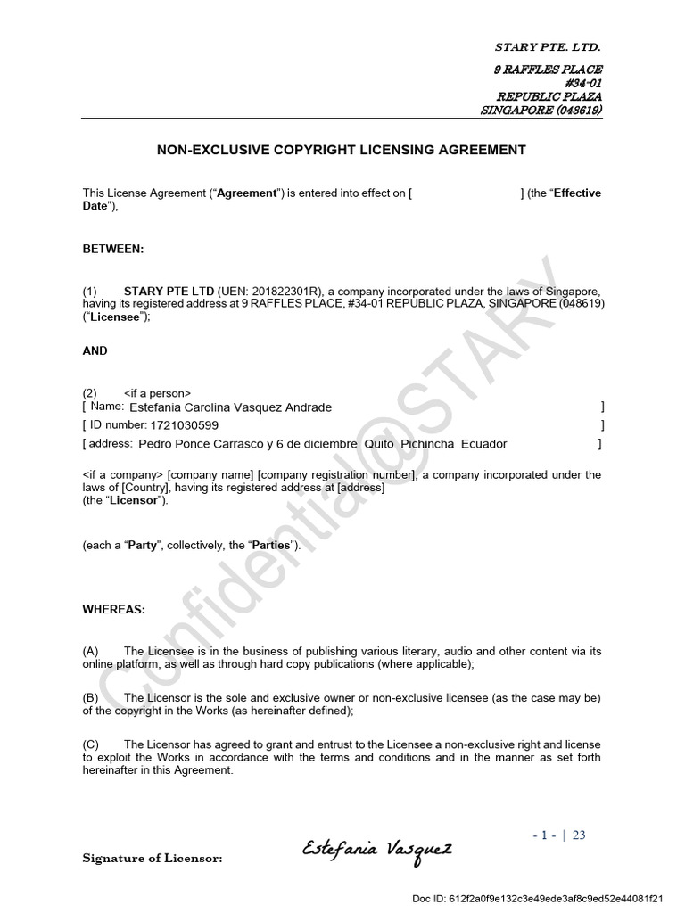 5937377-La Venganza de Chernóbil-2023 Non-Exclusive Copyright Licensing Agreement | PDF