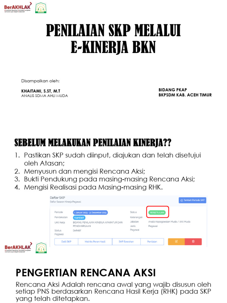 Penilaian SKP Melalui E-Kin BKN | PDF