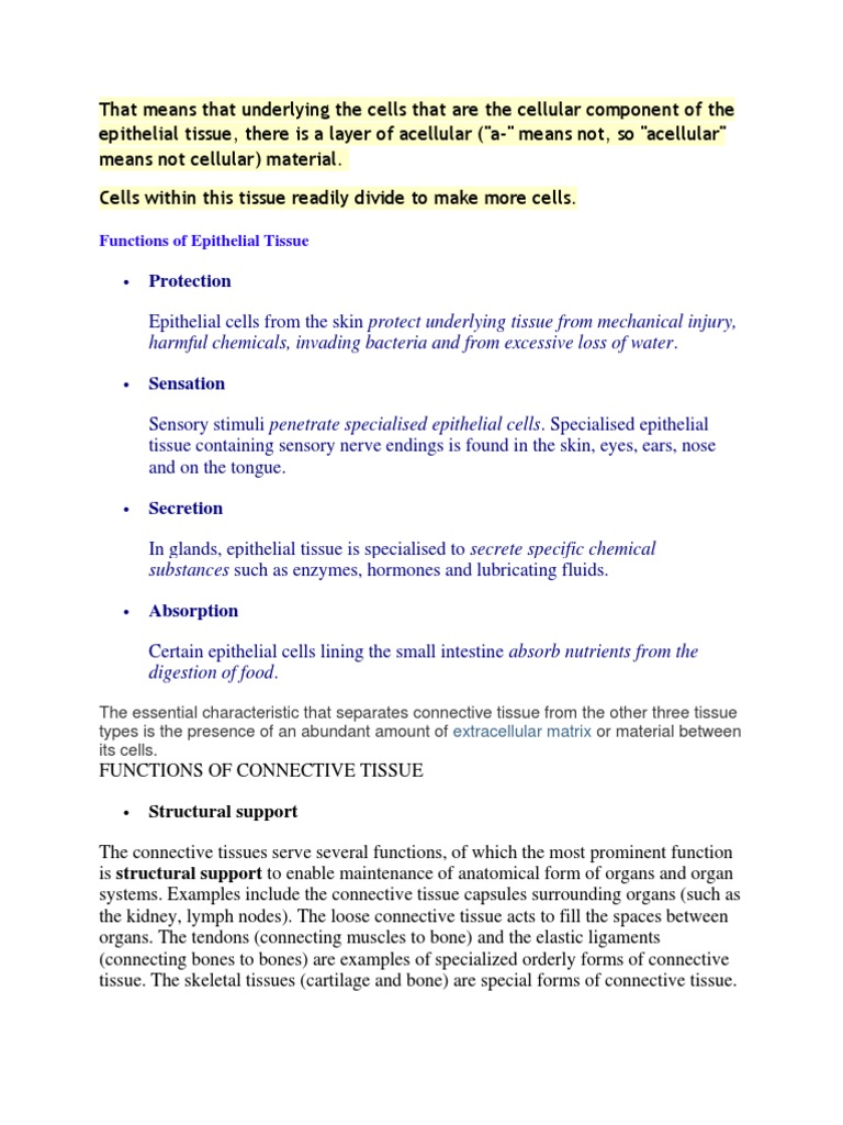 That Means That Underlying The Cells That Are The Cellular Component of ...