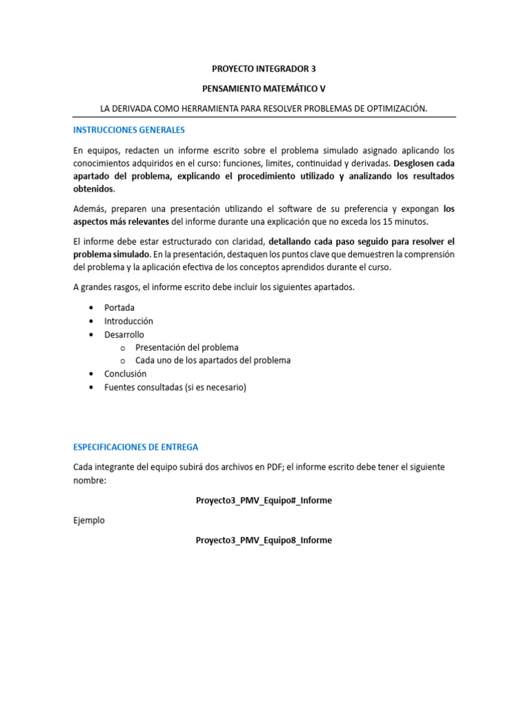 Proyecto3 - PMV 1 | PDF | Función (Matemáticas) | Derivado