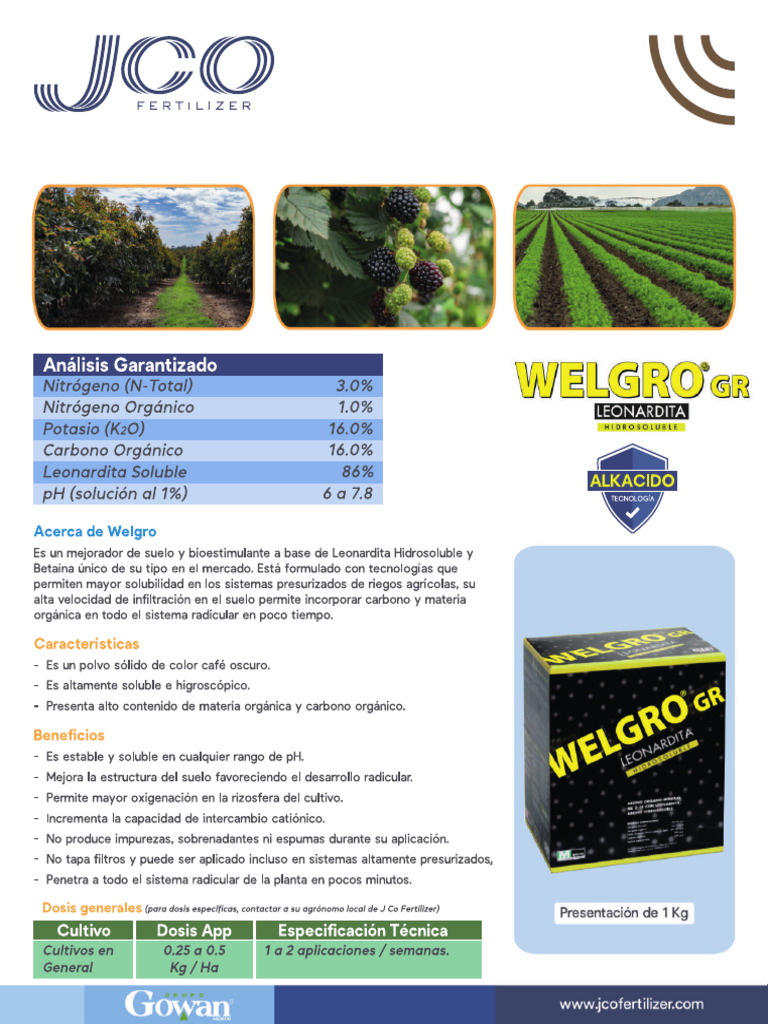 J Co Fertilizer Welgro | PDF