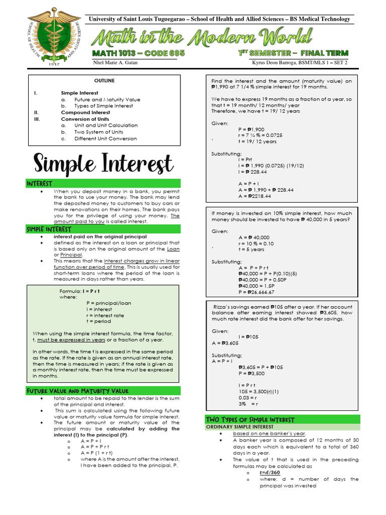 Simple Interest | PDF