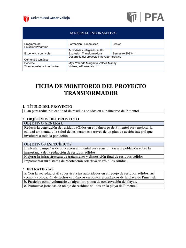 Ficha_de_monitoreo | PDF | Residuos