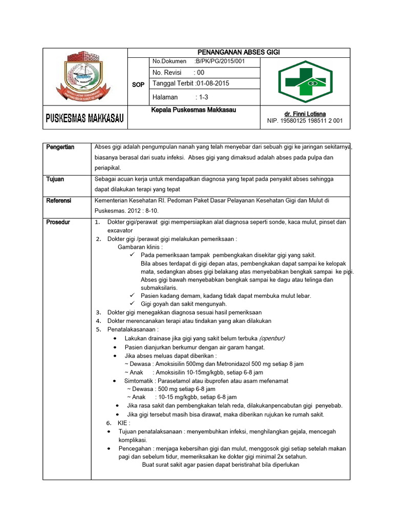 Penanganan Abses Gigi di Puskesmas | PDF | Sains & Matematika