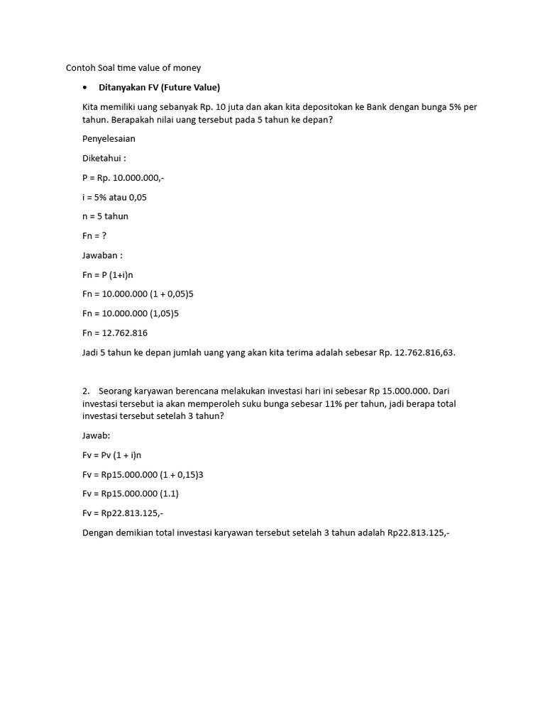 Contoh Soal Time Value Of Money Pdf