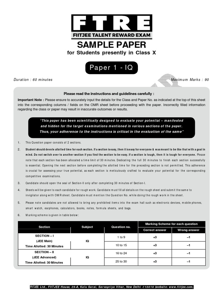 FTRE-2023-SAMPLe Question | PDF