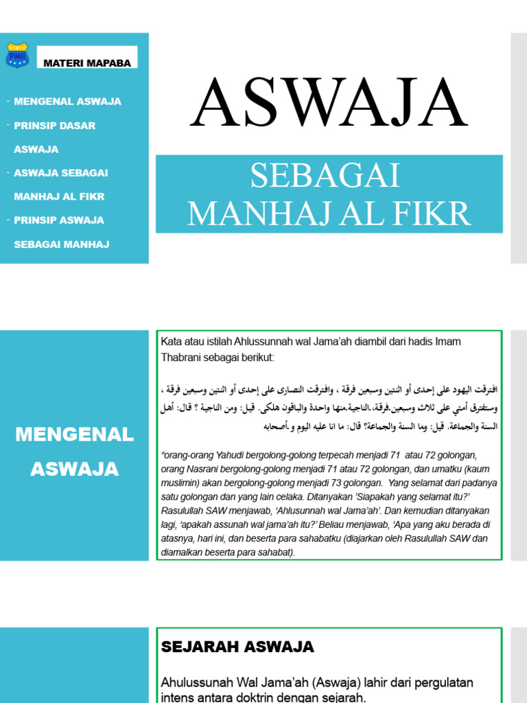 Aswaja Sebagai Manhajul Fikr | PDF