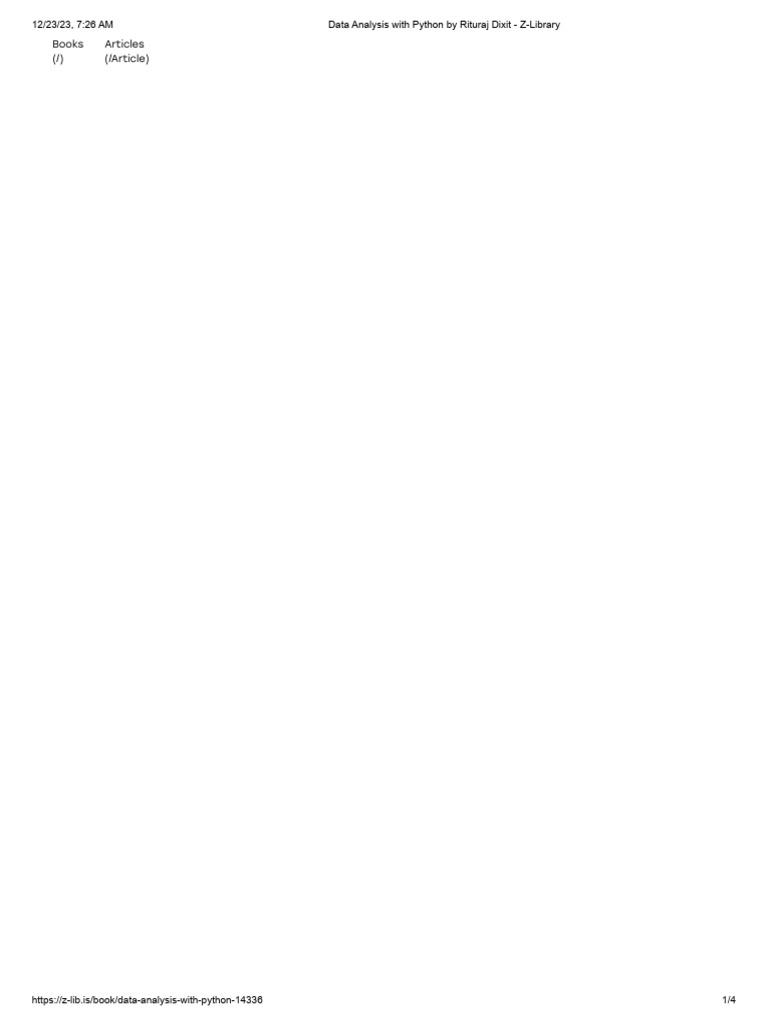 2.data Analysis With Python by Rituraj Dixit - Z-Library | PDF