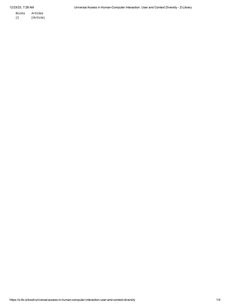 4 Universal Access In Human Computer Interaction User And Context Diversity Z Library Pdf