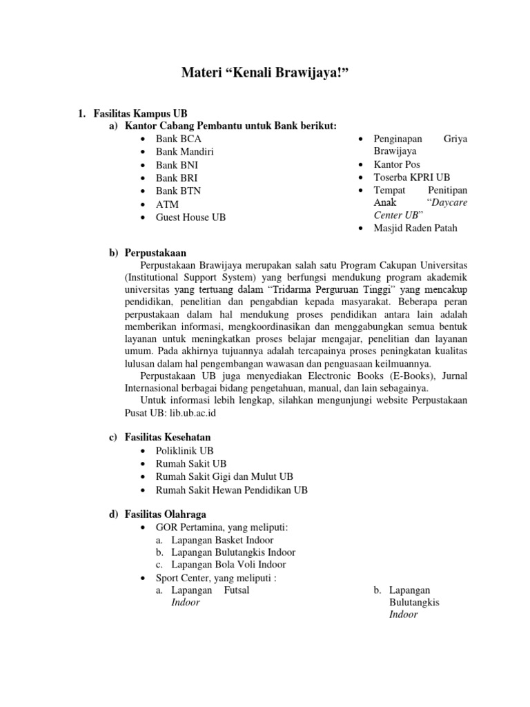 Materi Kenali Brawijaya | PDF