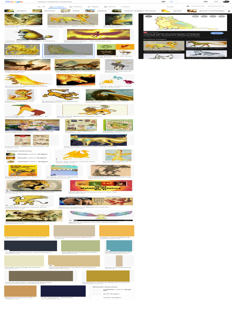 Yellow Mythical Creatures - Google Search | PDF | Dragon | Greek Mythology