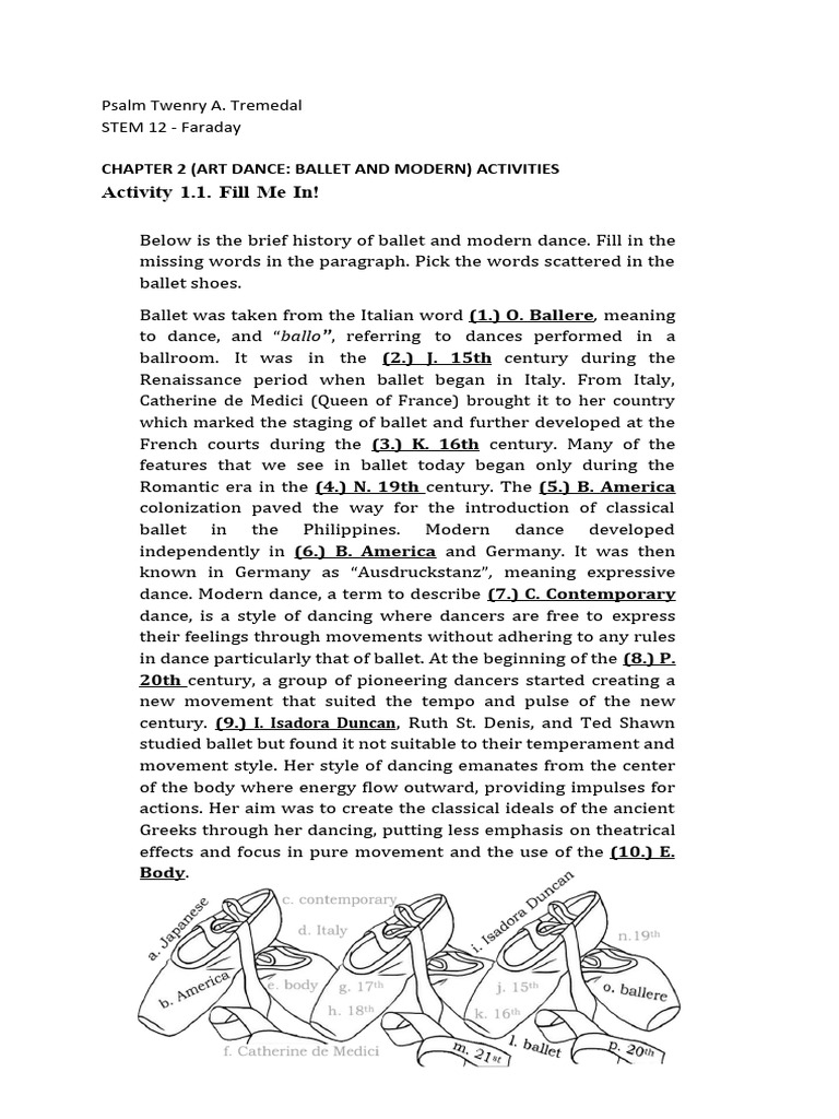 Tremedal P.E Chapter 2 Act | PDF | Dances | Ballet