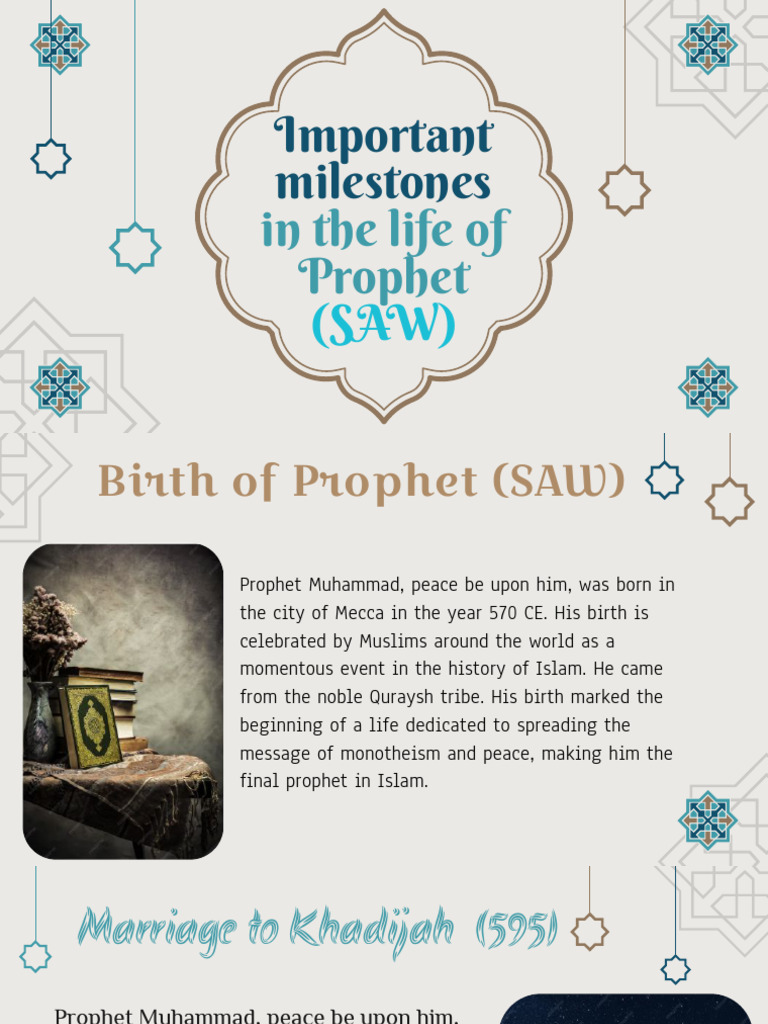 Key Milestones in Prophet Muhammad's Life | PDF | Muhammad | Prophets ...
