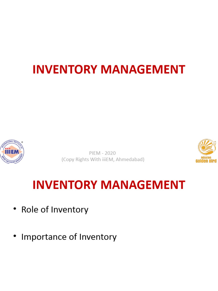 Inventory Management | Download Free PDF | Inventory | Supply Chain