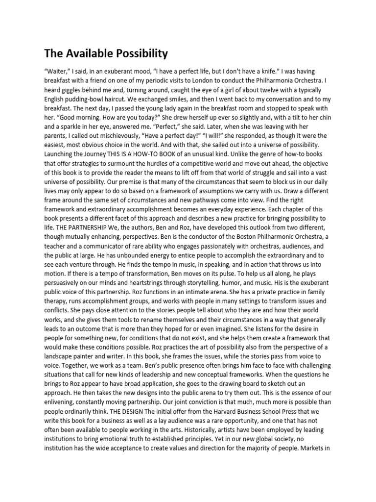 The Available Possibility | PDF | Cognition | Psychological Concepts