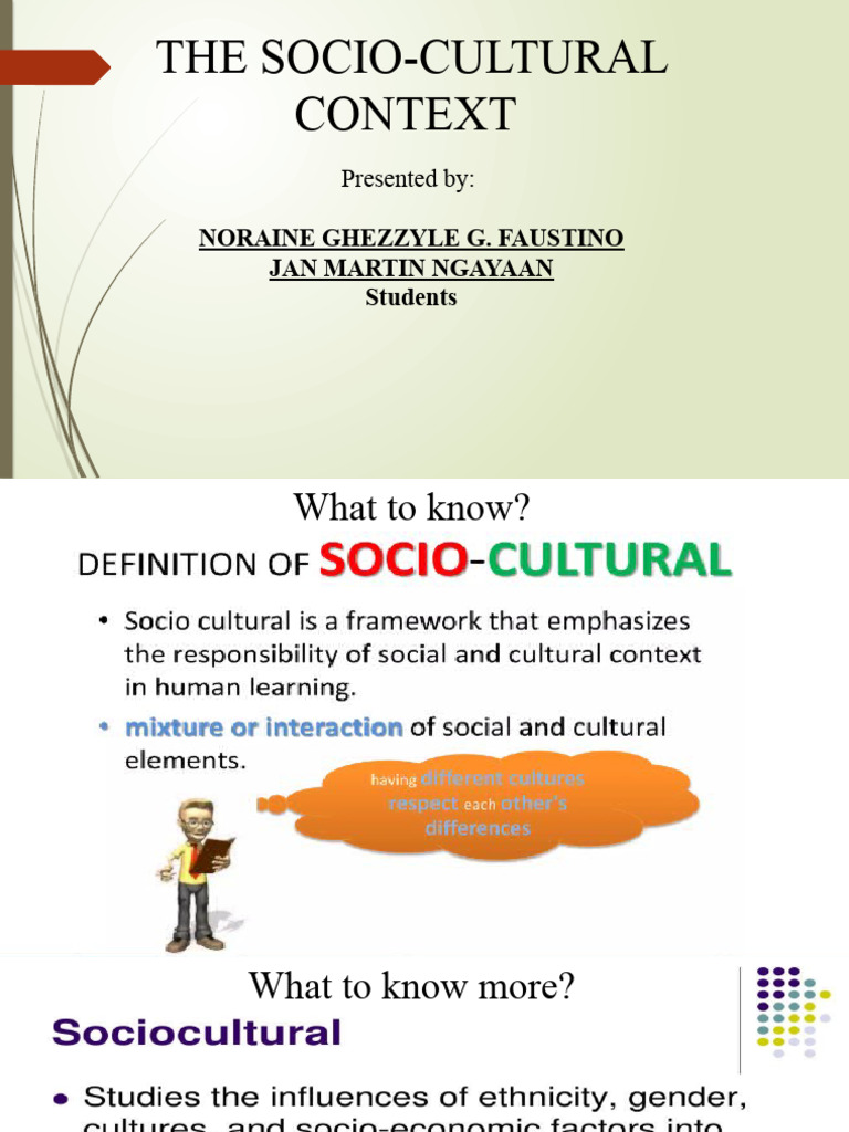 Socio Cultural Context | PDF