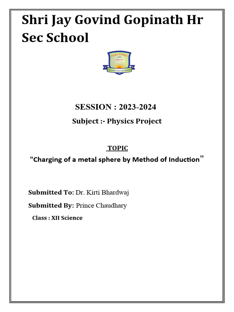 Induction Charging of Metal Sphere | PDF