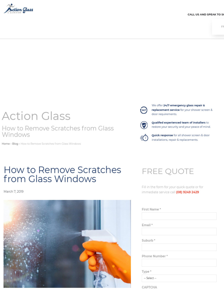 How To Remove Scratches From Glass Windows | PDF | Glasses | Window