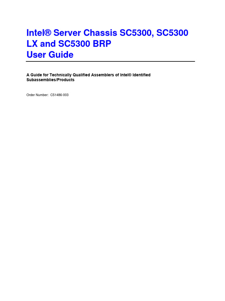 Intel® Server Chassis SC5300, SC5300 LX and SC5300 BRP User Guide | PDF ...