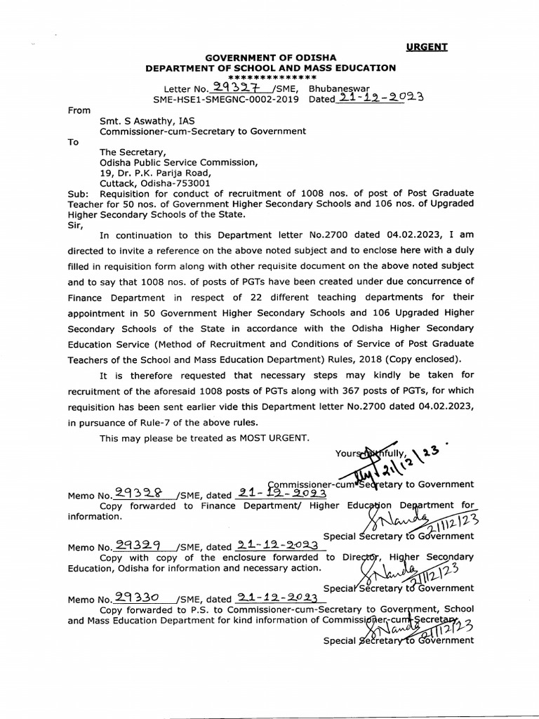 Opsc PGT 2023 | PDF | Academic Degree | Master's Degree