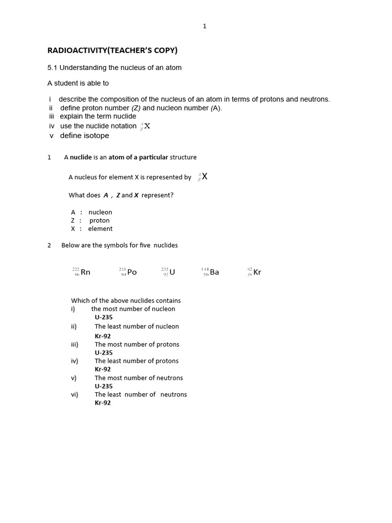 F5 CH 5 Teacher | Download Free PDF | Radioactive Decay | Nuclear Reaction