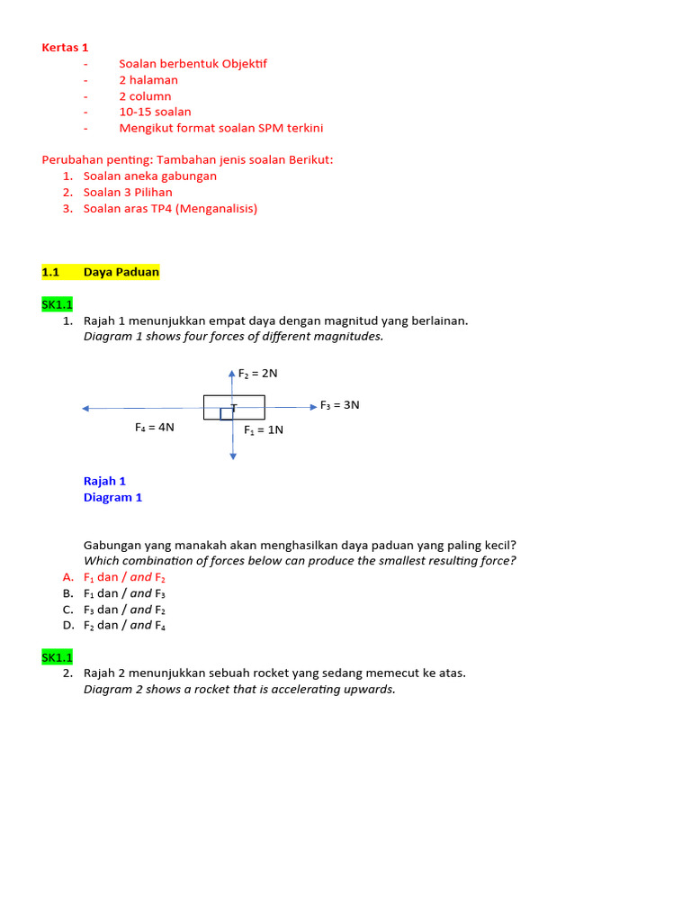 Ujian 01 Get Ready Form 5 Bab 1 Paper 1 DONE | PDF