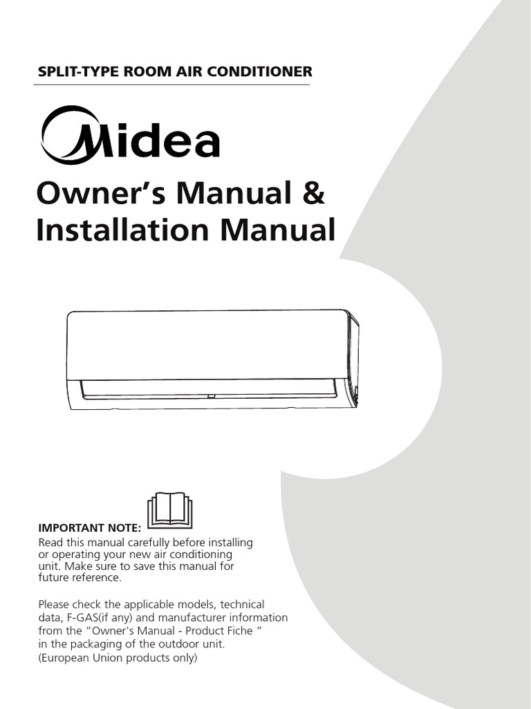 Installation Manual RoHS MIDEA CS445UI 18C (AG) 0307 (16122000A60237 ...