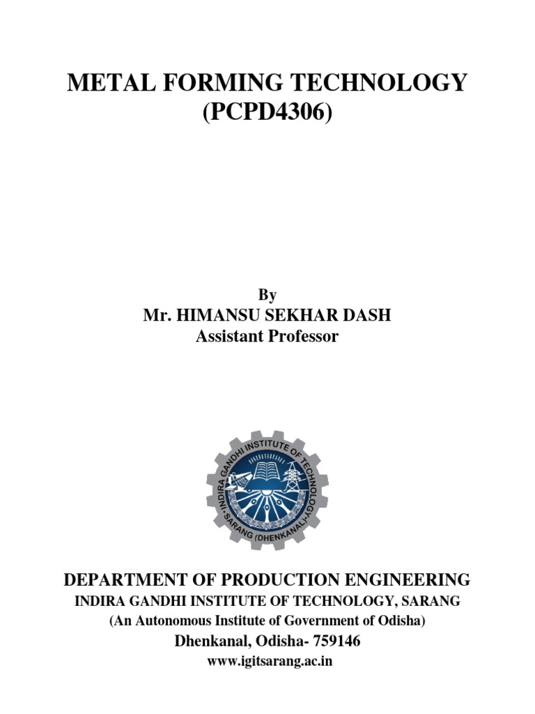 Metal Forming Technology 1601913164 Pdf Plasticity Physics