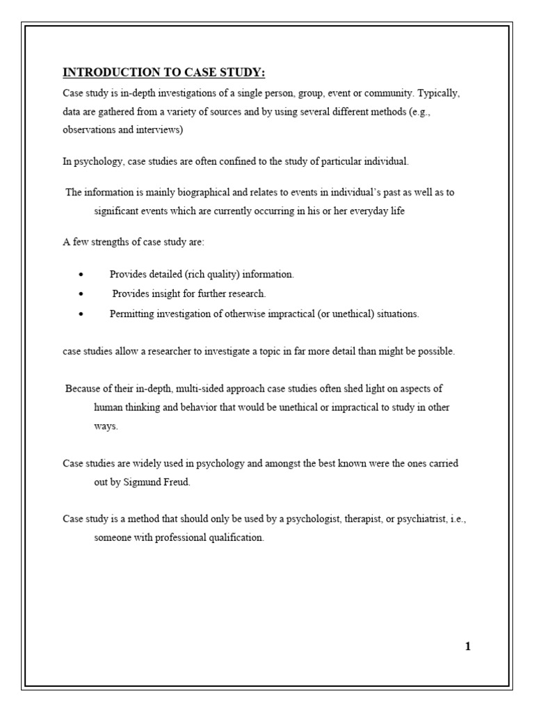 Psychology Case Study | PDF | Psychotherapy | Antidepressant