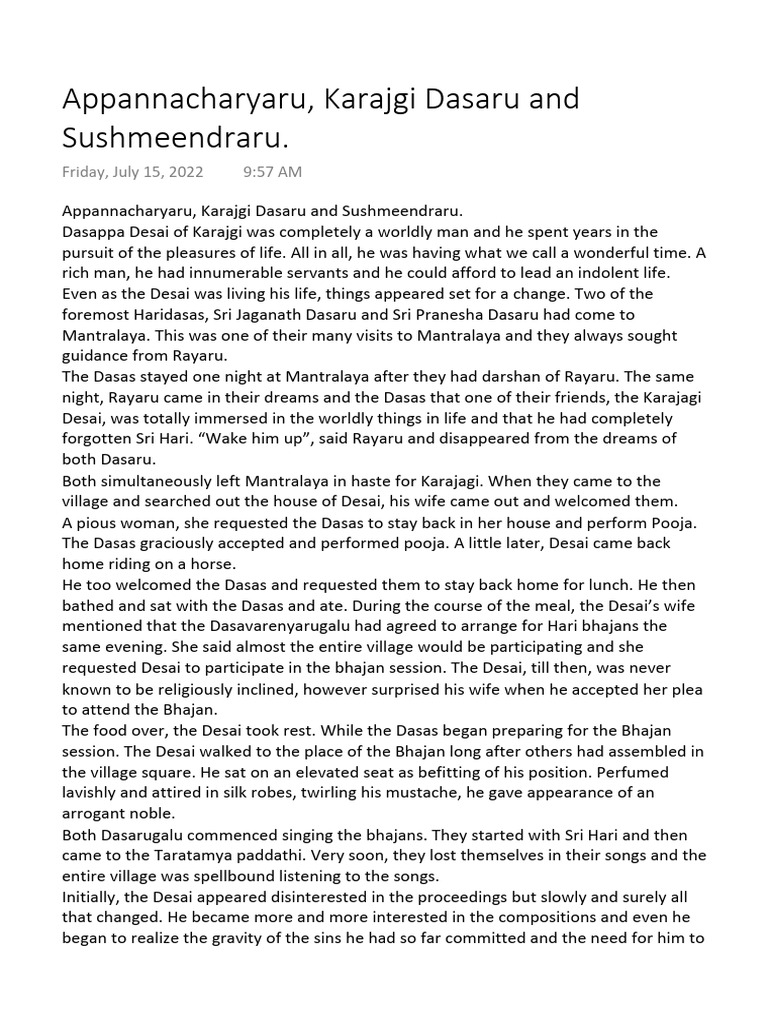 Transformation of Karajagi Dasaru | PDF | Religion & Spirituality