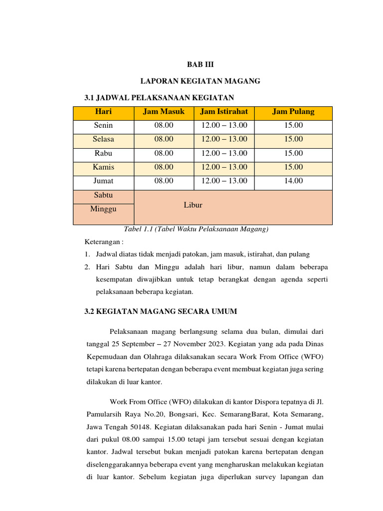 LAPORAN MAGANG Bab 3 | PDF | Bisnis | Ilmu Sosial