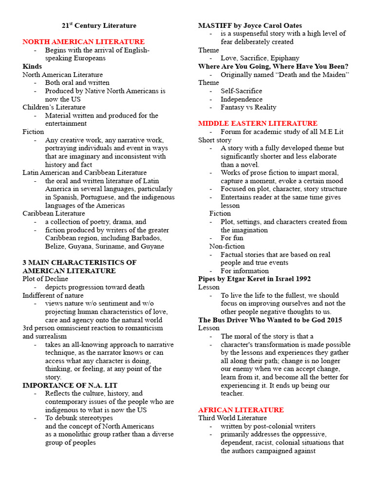 21st Century Literature Reviewer | PDF