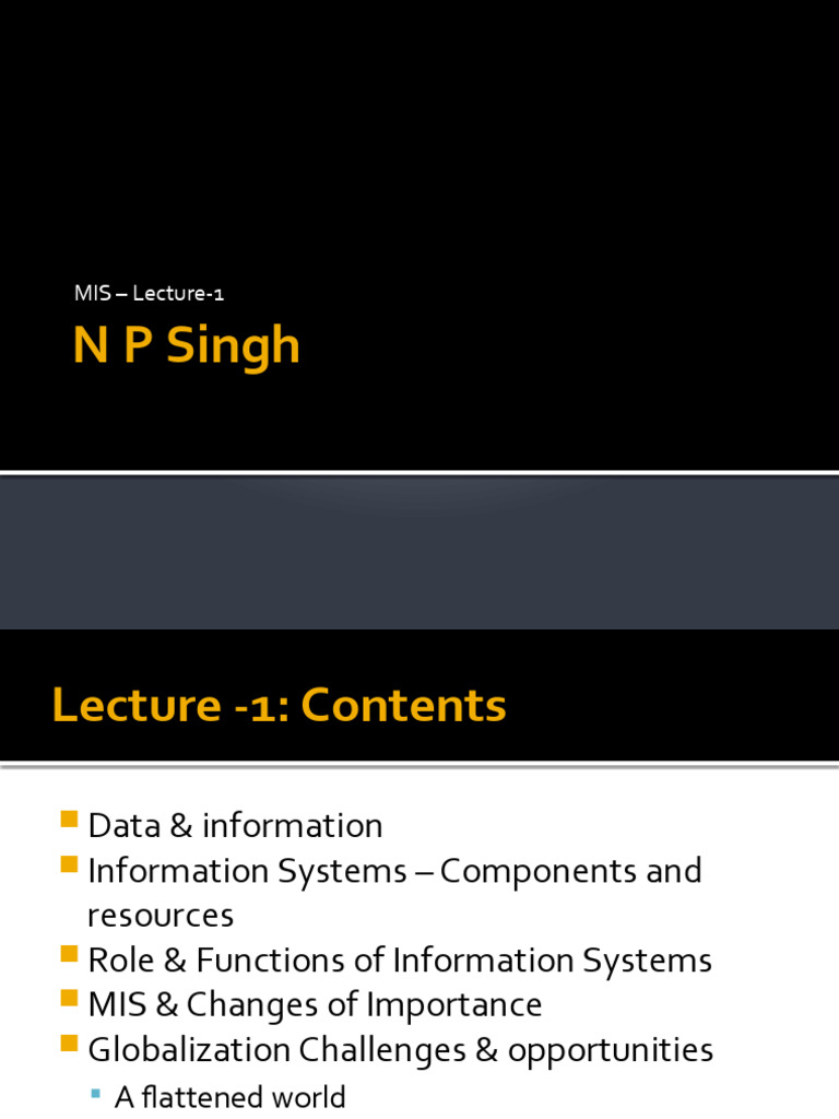 Lecture 1 IMT | PDF | Information System | Information