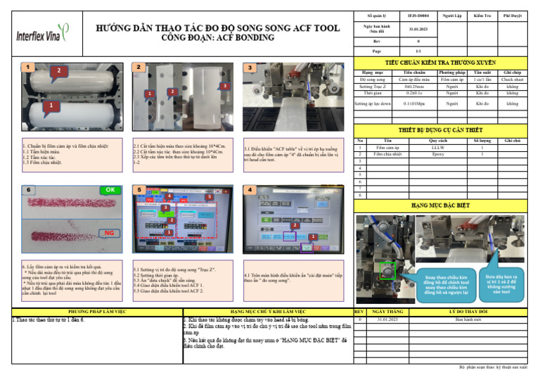 Ifjs-d0004 (r.0) Hướng Dẫn Thao Tác Đo Độ Song Song Acf Tool Cđ Acf Bonding 31.01.2023 | PDF