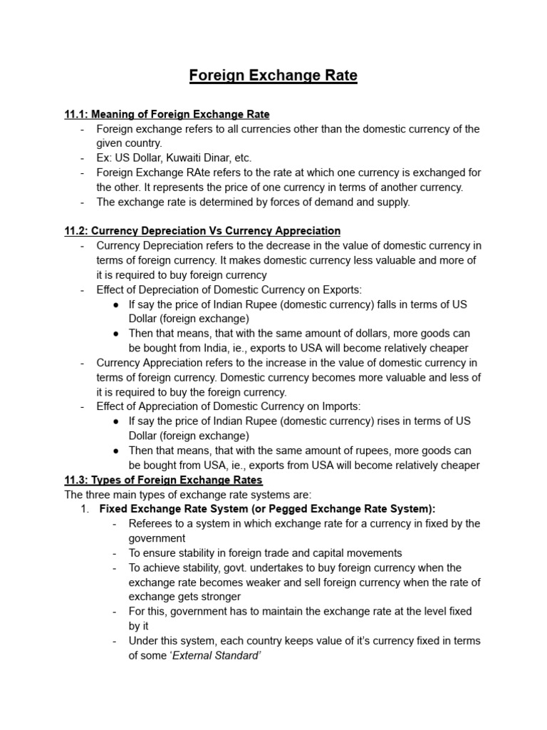Foreign Exchange Rate | PDF