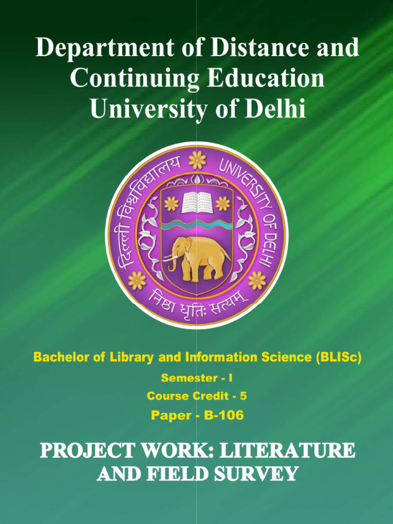 SOL-DU B106 Project Work-Literature & Field Survey | PDF