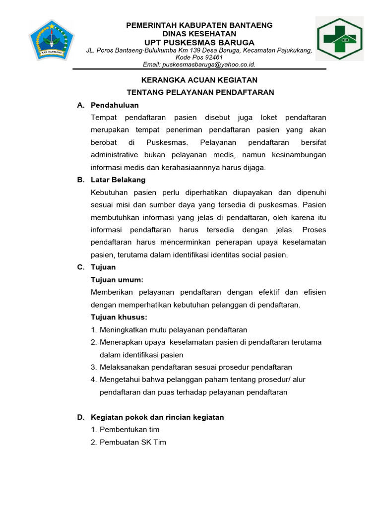 Pelayanan Pendaftaran Efektif di Puskesmas Baruga | PDF