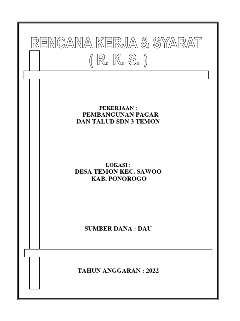 Contoh RK3 Pekerjaan Konstruksi SD | PDF | Teknologi & Rekayasa