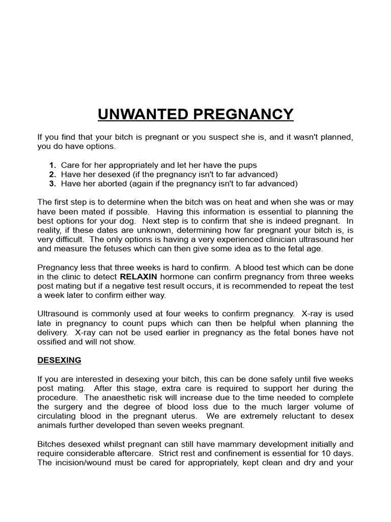 Unwanted pregnancy | PDF | Pregnancy | Fetus