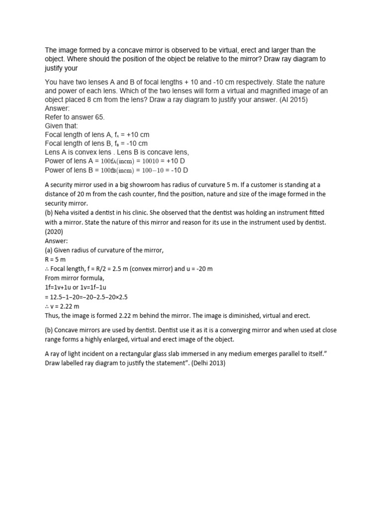 Sample Questions | PDF | Refractive Index | Physics