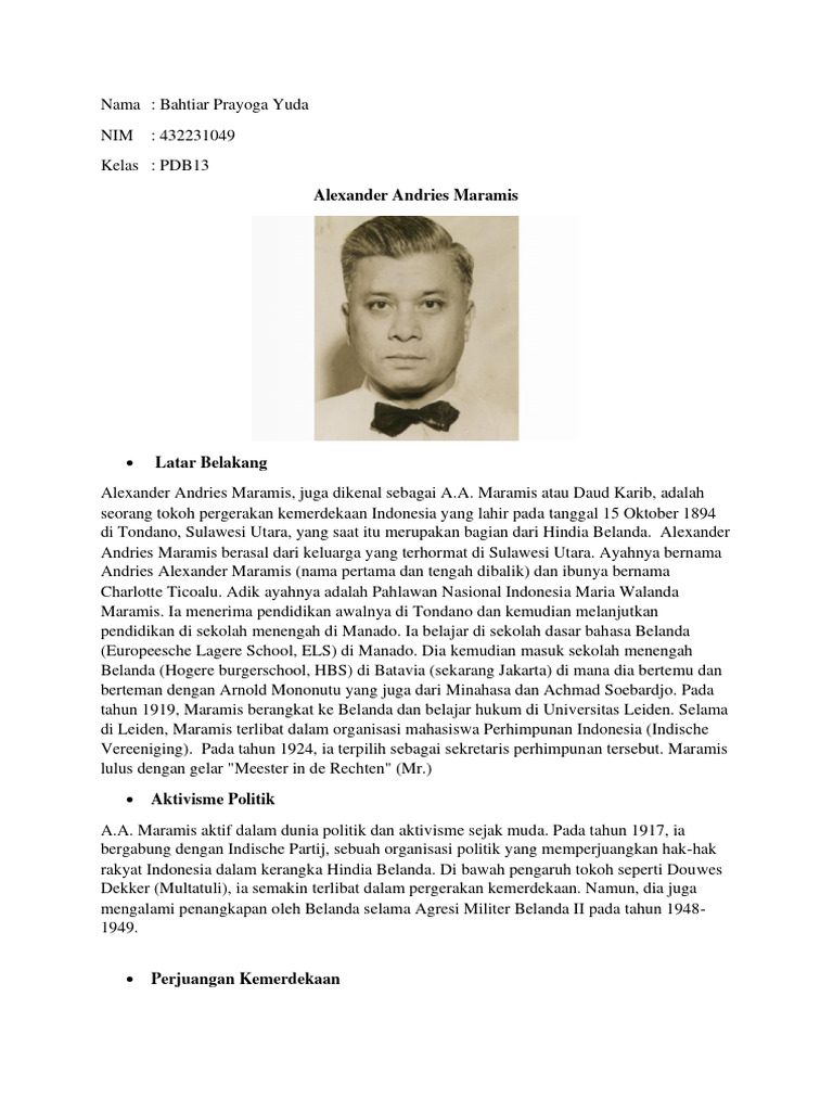 Biografi AA Maramis | PDF