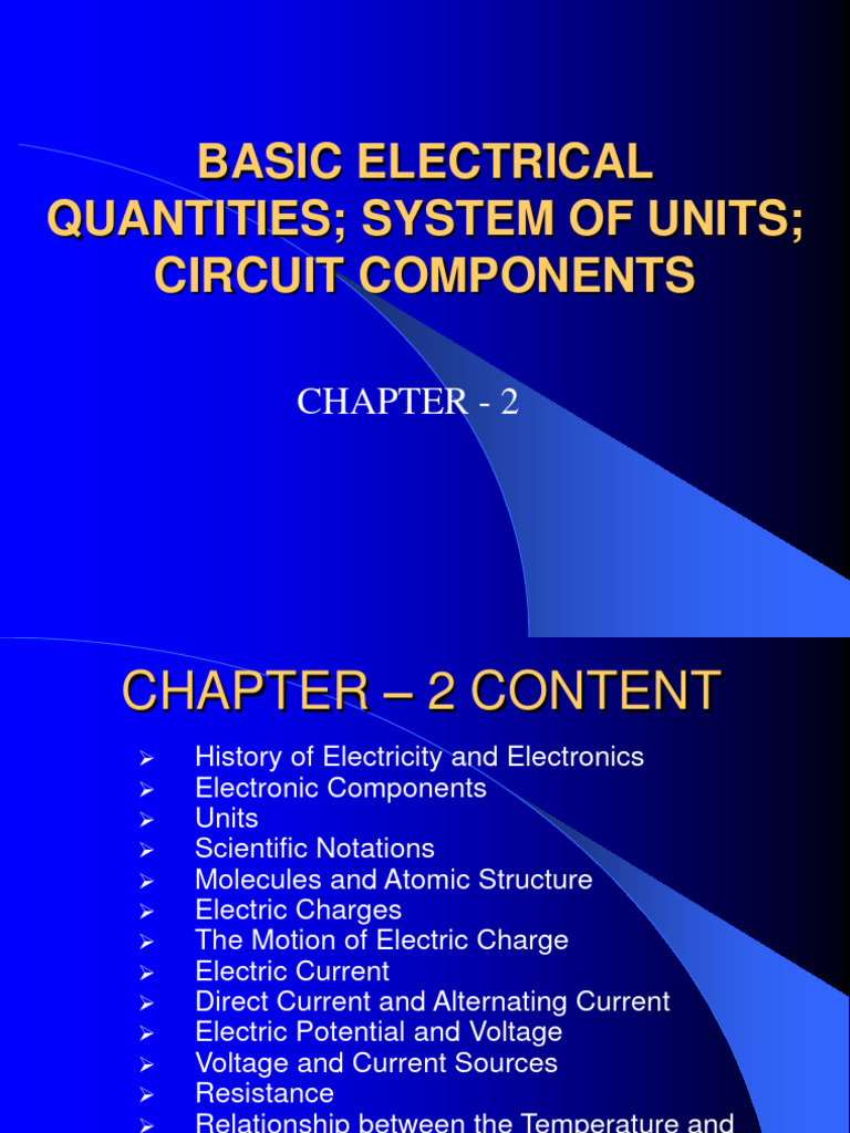 Basic Electrical Quantities and Units | PDF | Electric Current ...