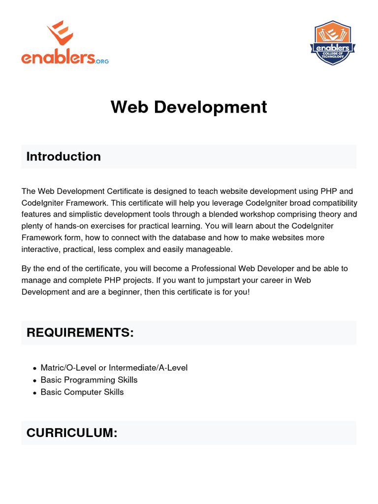 Web Development Brochure | PDF Web Development Brochure | PDF