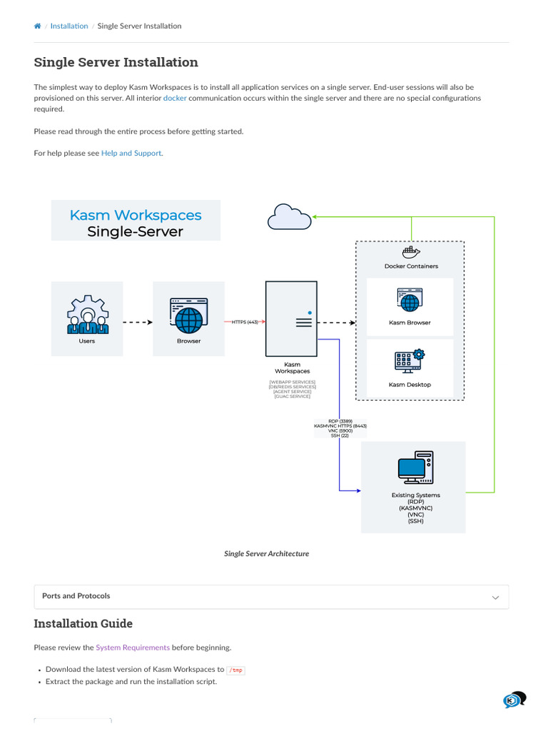 Kasm Workspaces Single Server Install Guide | PDF | Sudo | Server (Computing)